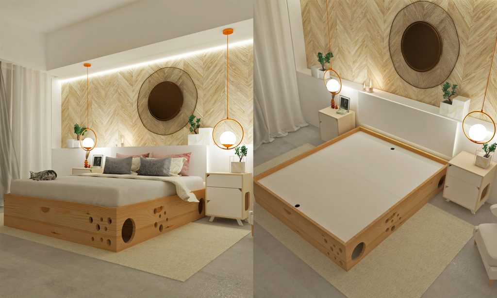 This Bed Hides A Cat Maze Inside It For Your Curious Cat Friends ...