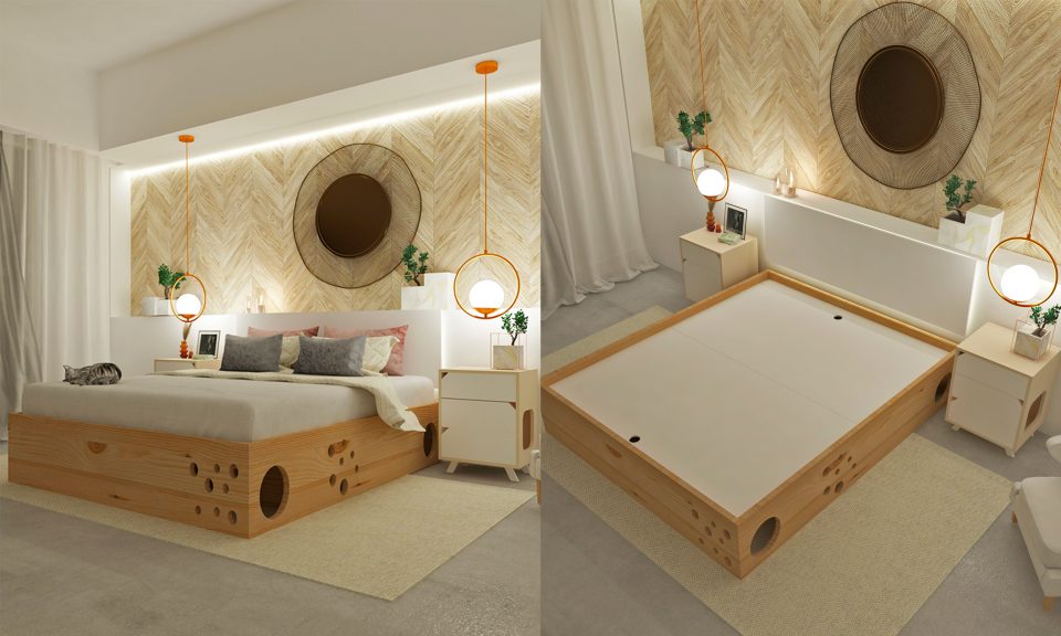 This Bed Hides A Cat Maze Inside It For Your Curious Cat Friends ...