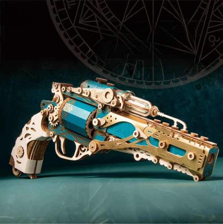 Mechanical Steampunk DIY Wooden Puzzle Revolver: The Ultimate Gift for ...
