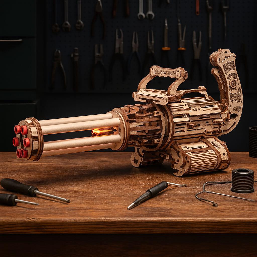 3D Puzzle Wood Rapid Fire Launcher Toy Gun: The Ultimate Gift for ...